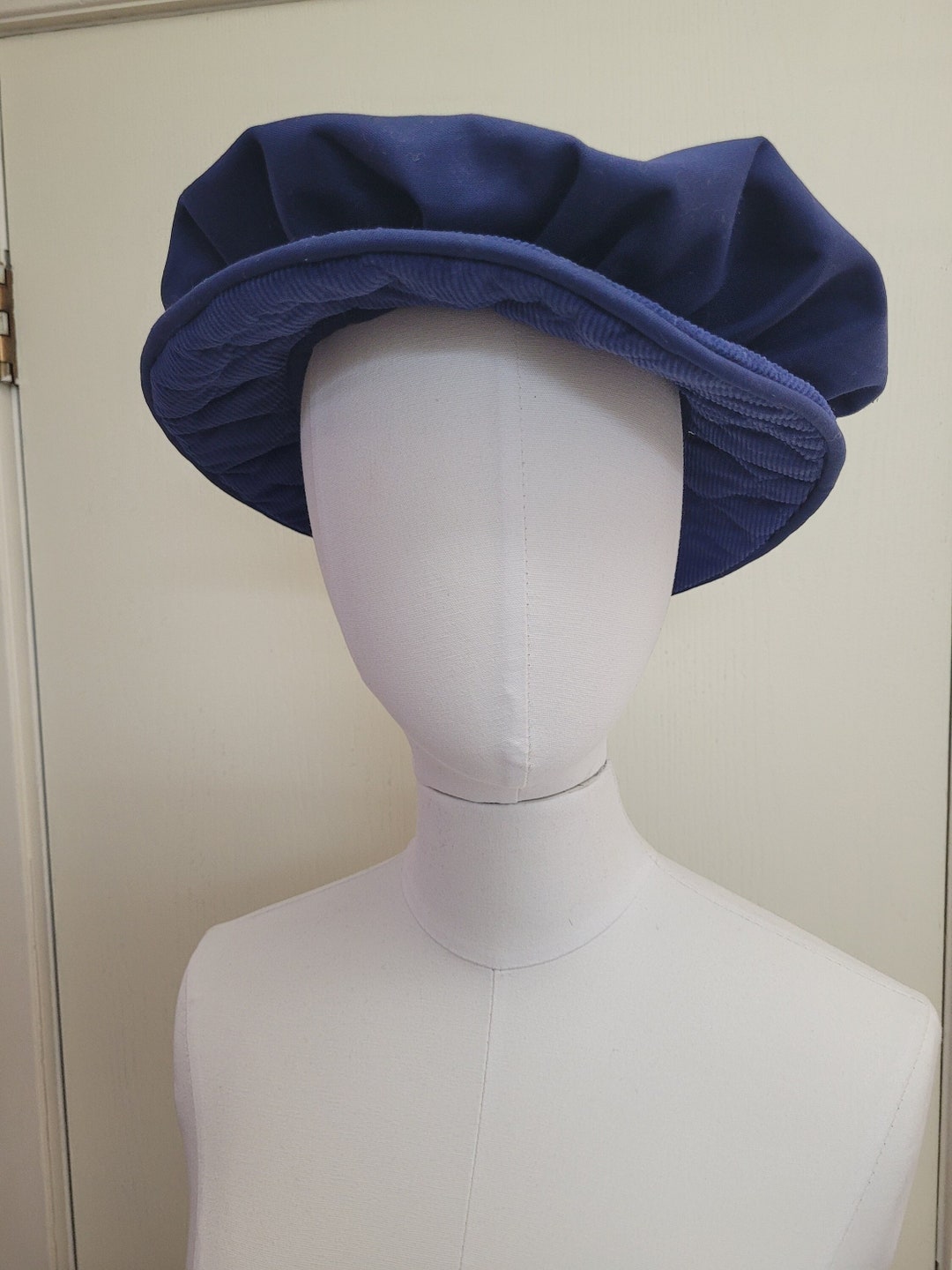 Navy Blue Basic Tudor Elizabethan Hat, Floppy Hat, Renaissance Medieval ...
