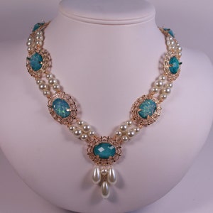 Opal Ellis Tudor Renaissance Necklace, Medieval Necklace Pearl Jewelry ...