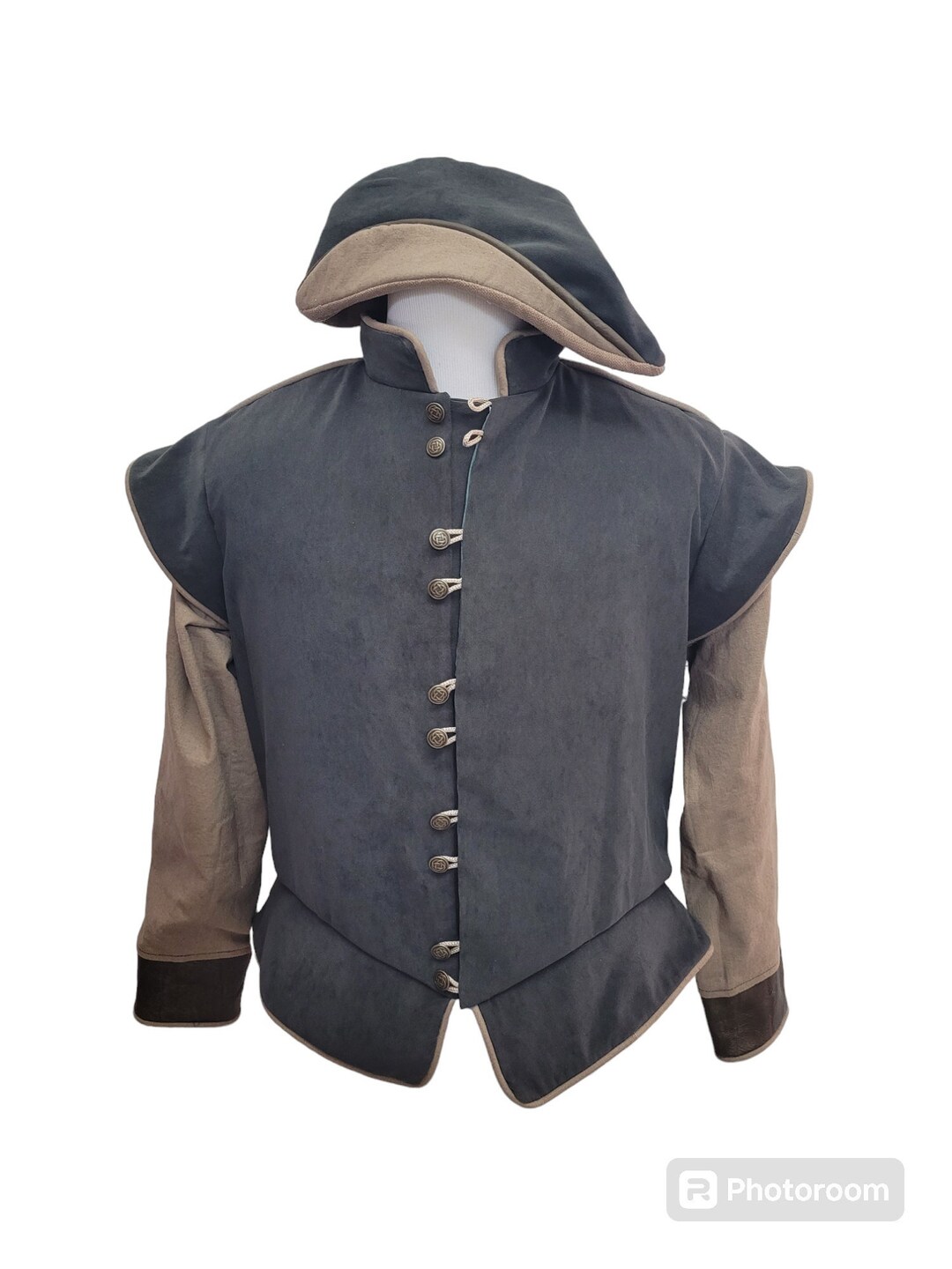 Size L-XL Chest 44 Black Tudor Doublet, the Tudors King Henry ...