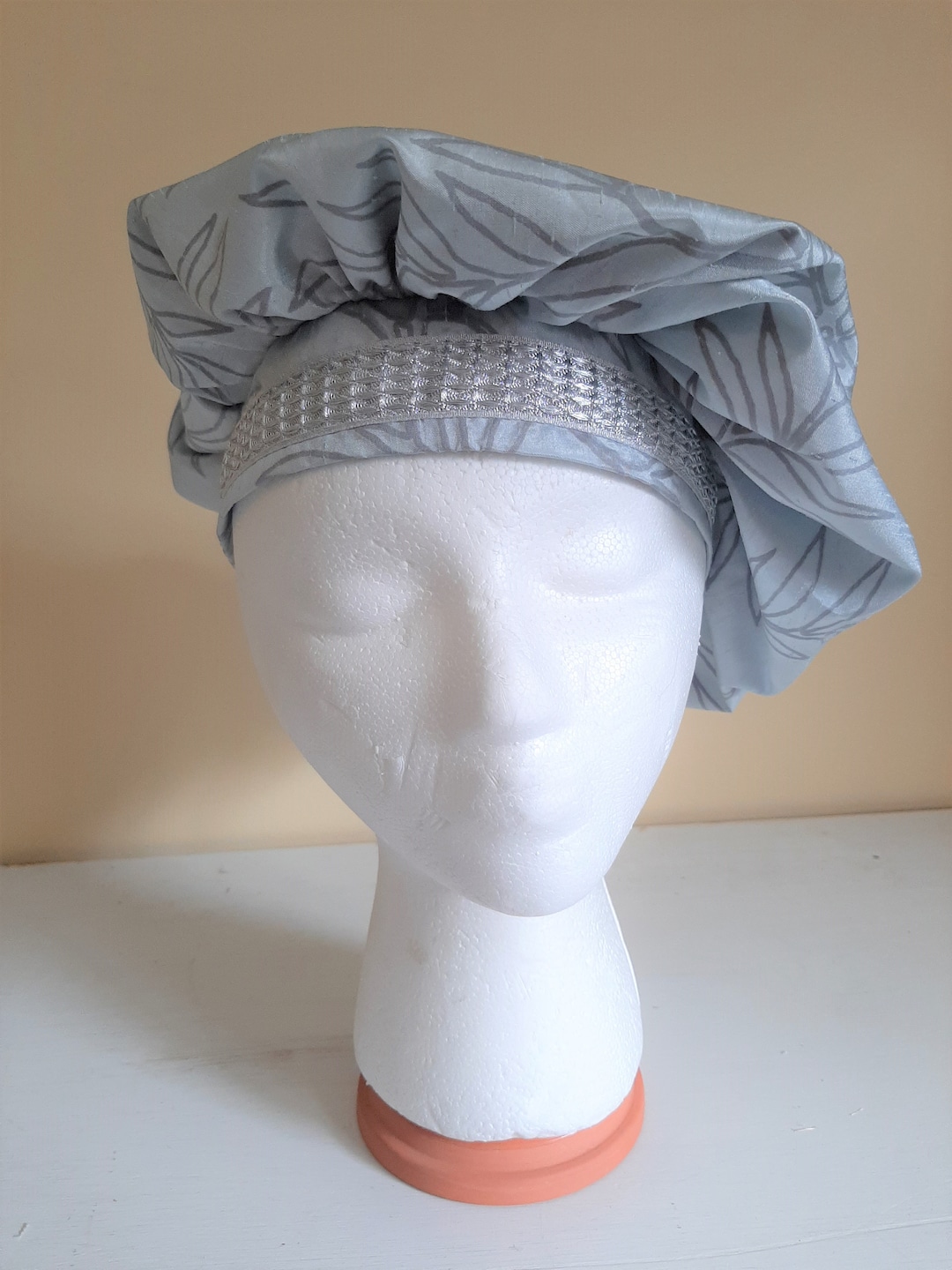Ice Blue and Grey Muffin Cap, Tudor Renaissance Faire Costume Hat ...