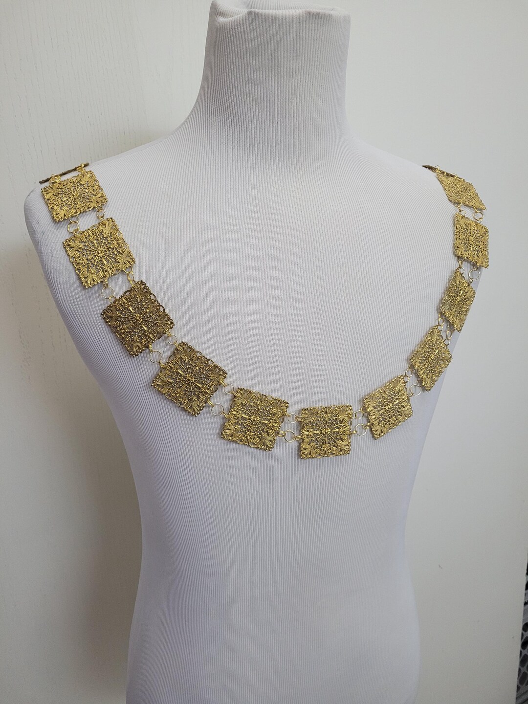 Brass Finish, Tudor Chain of Office / Square Filigree Mens Collar of ...