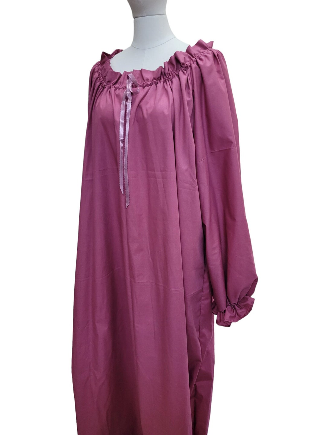 Dusty Pink Cotton Full Length Chemise, Renaissance Costume Dress ...