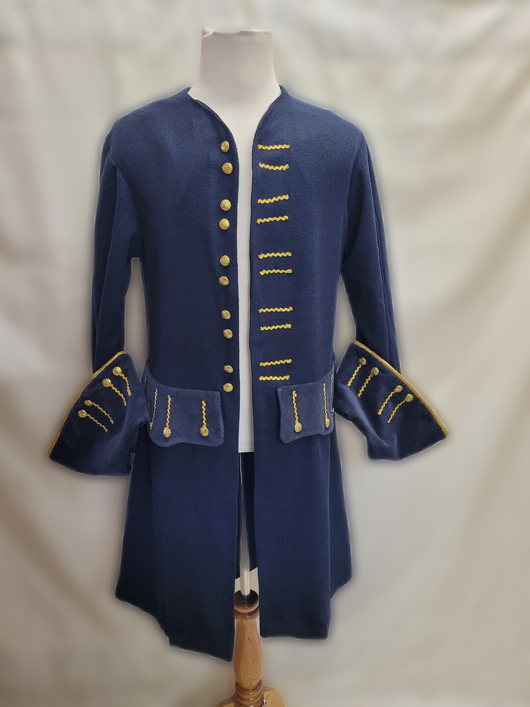 Chest 40" Navy Outlander Jacket Doublet, Black Sails Pirate Costume ...