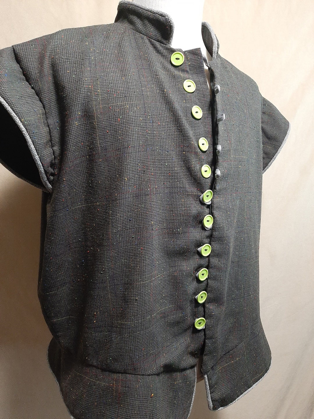 Chest 54" Dark Grey Tweed Tudor Doublet, the Tudors King Henry ...