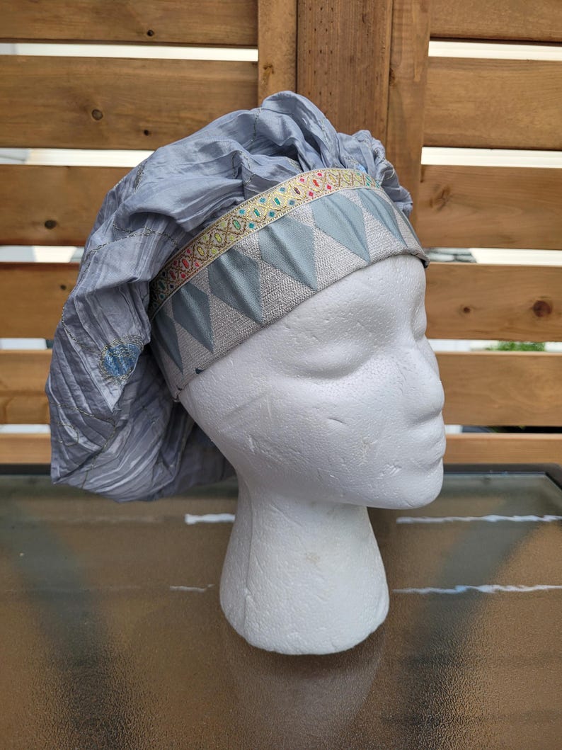 Blue and Gold Embroidered Muffin Cap, Tudor Renaissance Faire Costume ...
