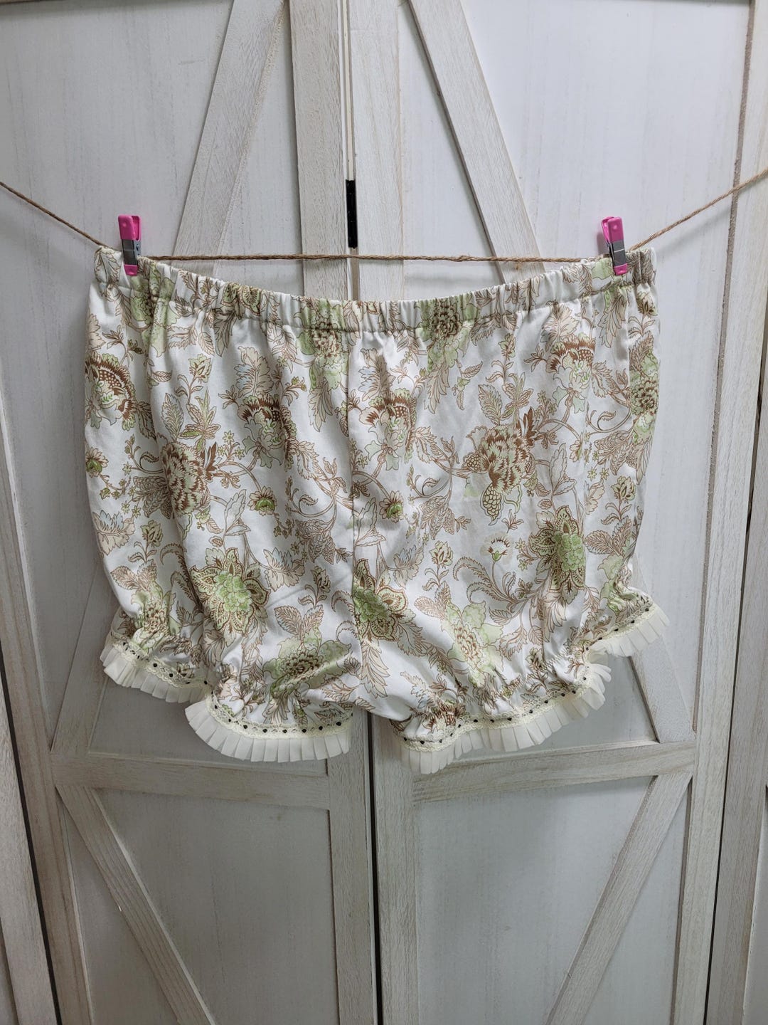 Size XXL Ivory Cotton and Lace Bloomers, Shorts, Pajamas, Renaissance ...