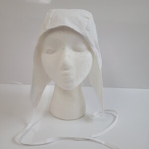 White Twill Cotton Biggins Arming Cap, Renaissance Costume, Tudor ...