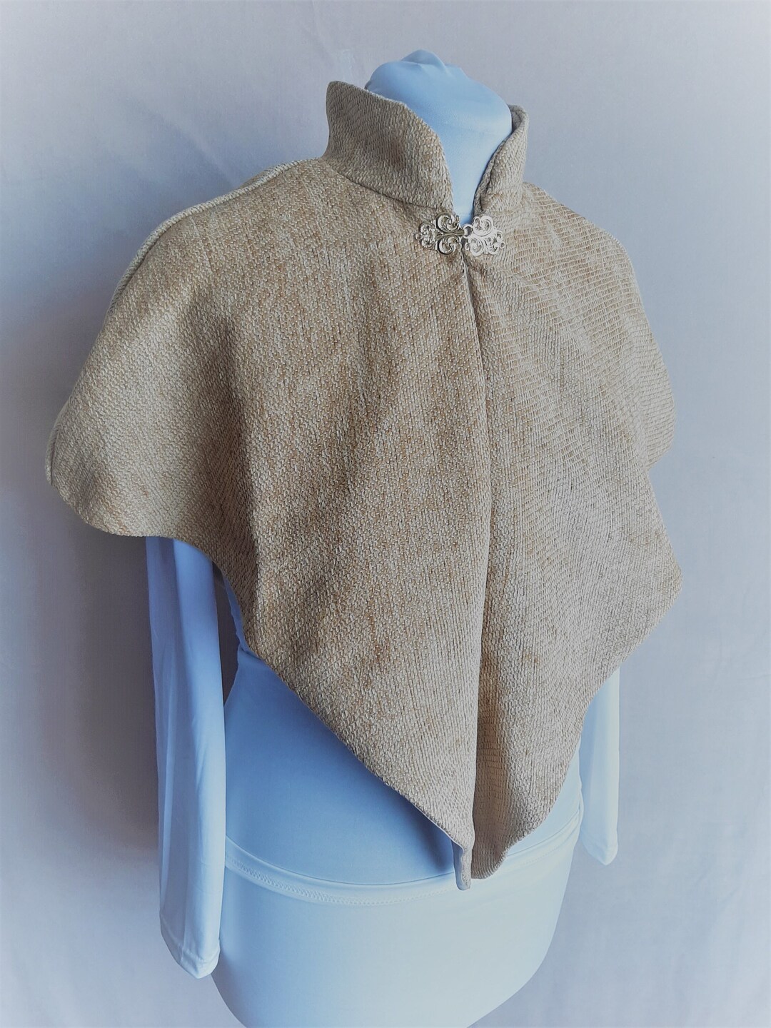 Tan Elven Tudor Medieval Archer Cape Woodland Elf Capelet - Etsy