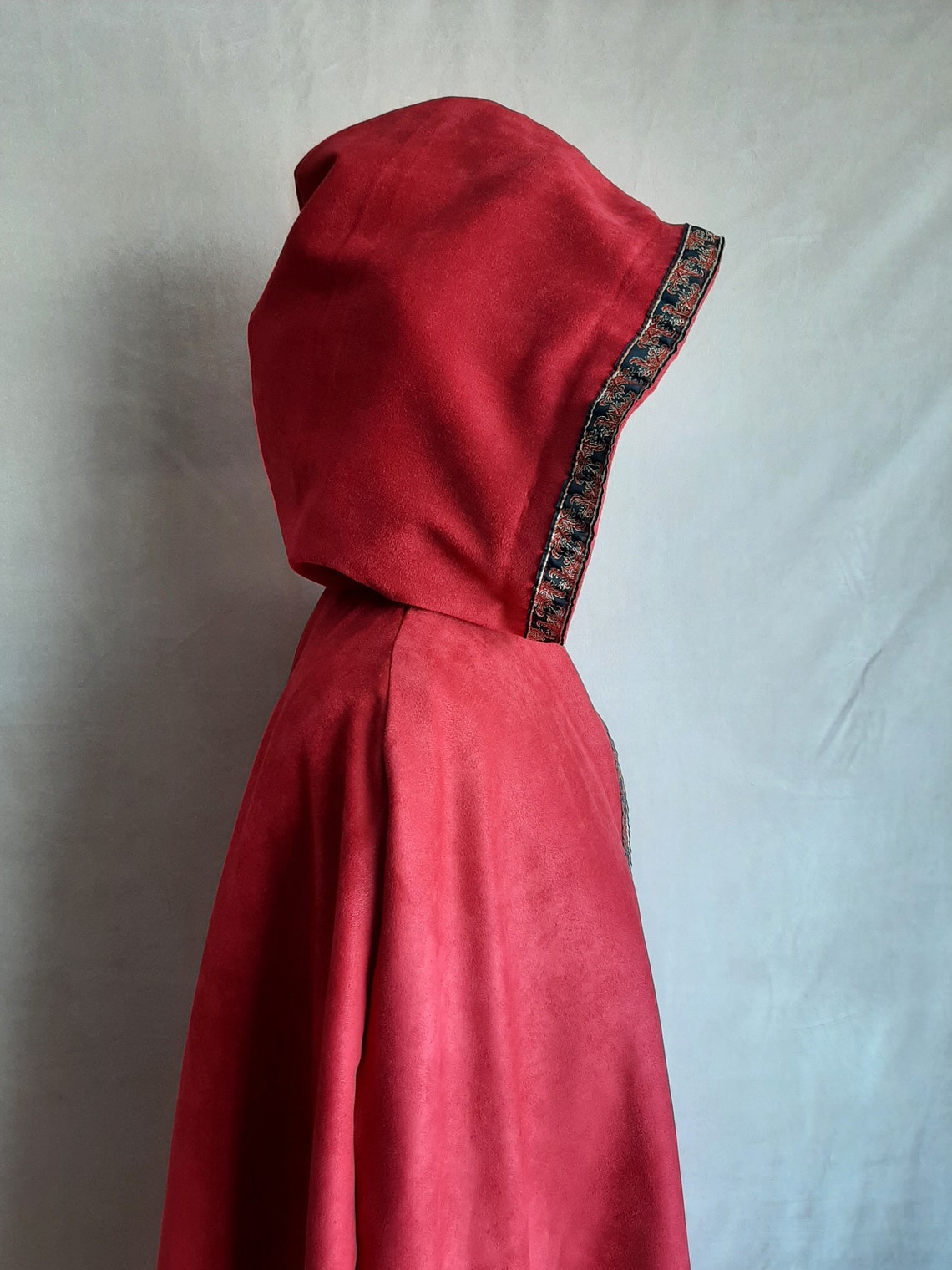 Red Elven Tudor Medieval Long Cape Woodland Elf Capelet - Etsy