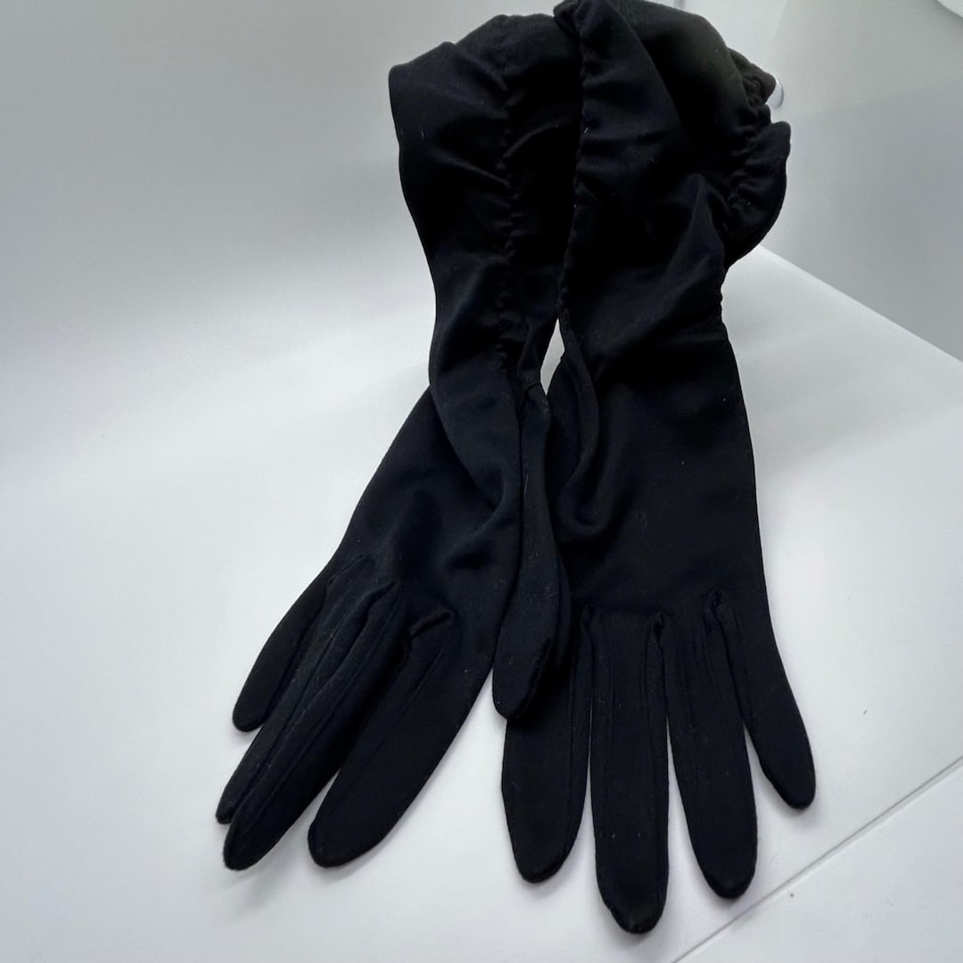 Vintage Black Opera Gloves Long Elbow Length Evening Wear Max Mayer ...