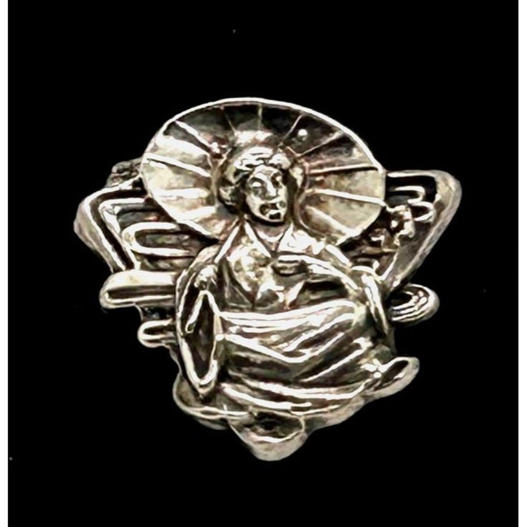 Silver-tone Geisha With Parasol Brooch Pin Vintage Art Deco Style ...