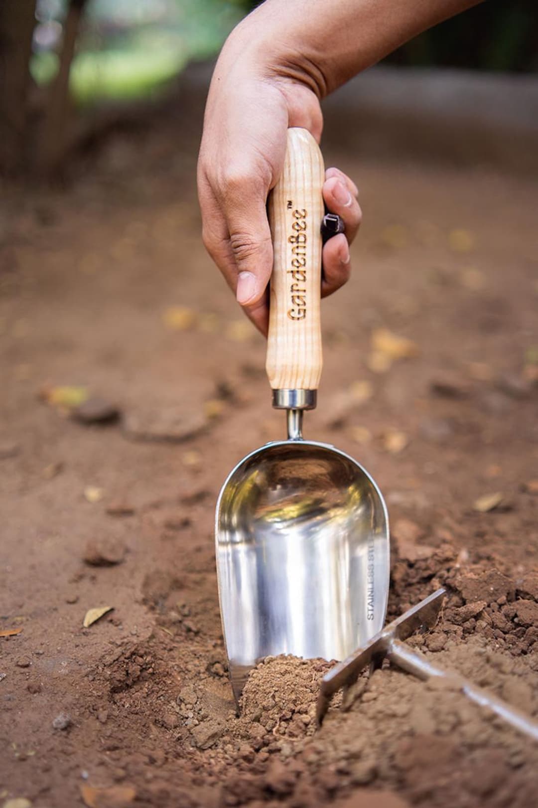 Stainless Steel Garden Scoop | Ergonomic Wood Handle - Etsy