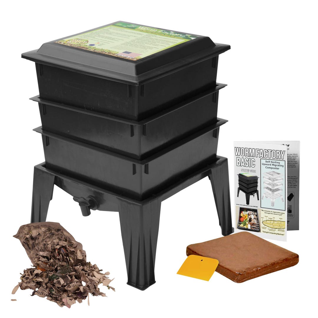 Worm Factory® 3 Tray Black Worm Composter, Compost System for Home Food ...