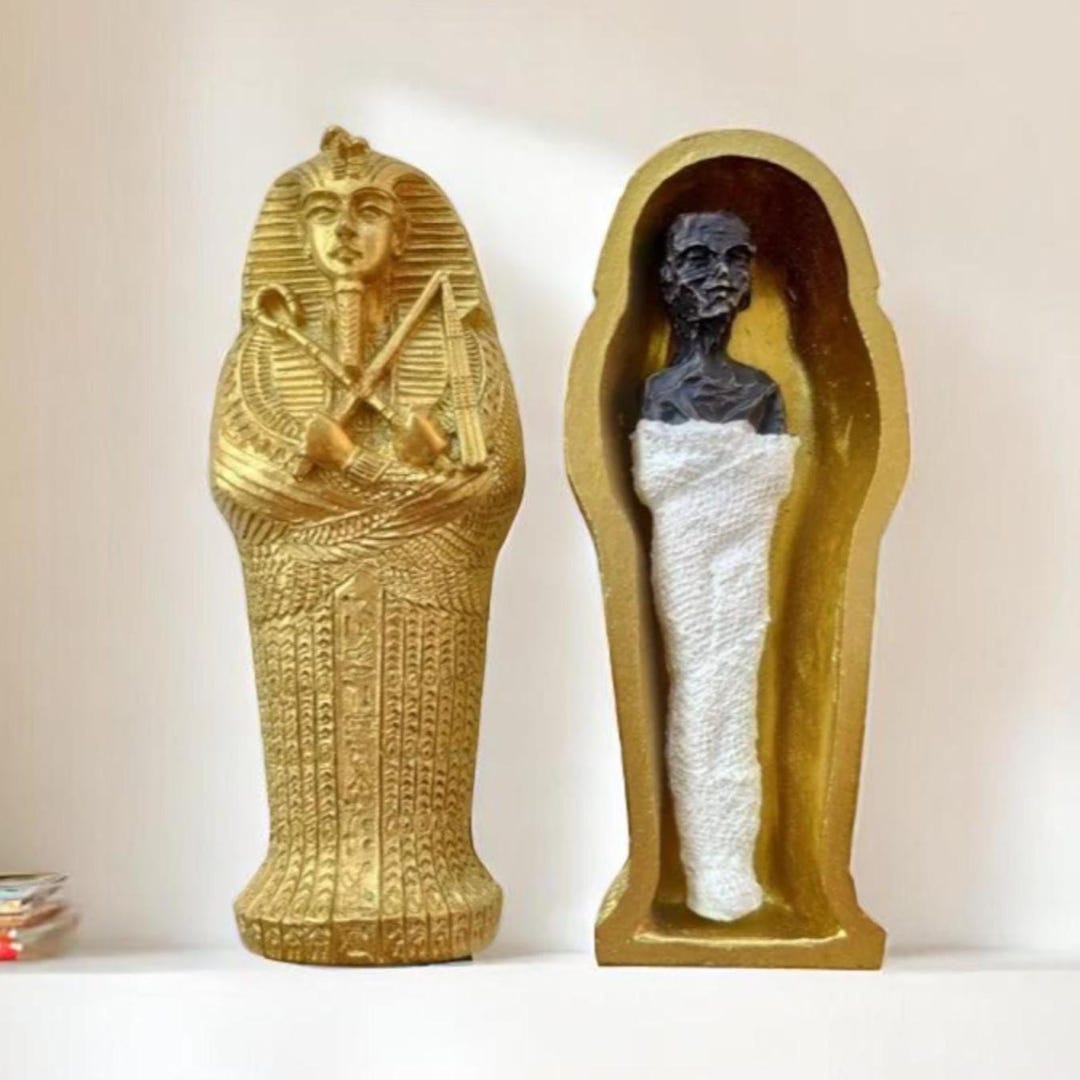 Ancient Egyptian Coffin & Mummy Figurine – Miniature Resin Collectible ...
