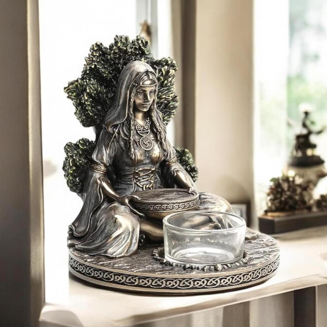 Cernunnos Celtic God Statue – Horned God Candle Holder Mythology Resin ...