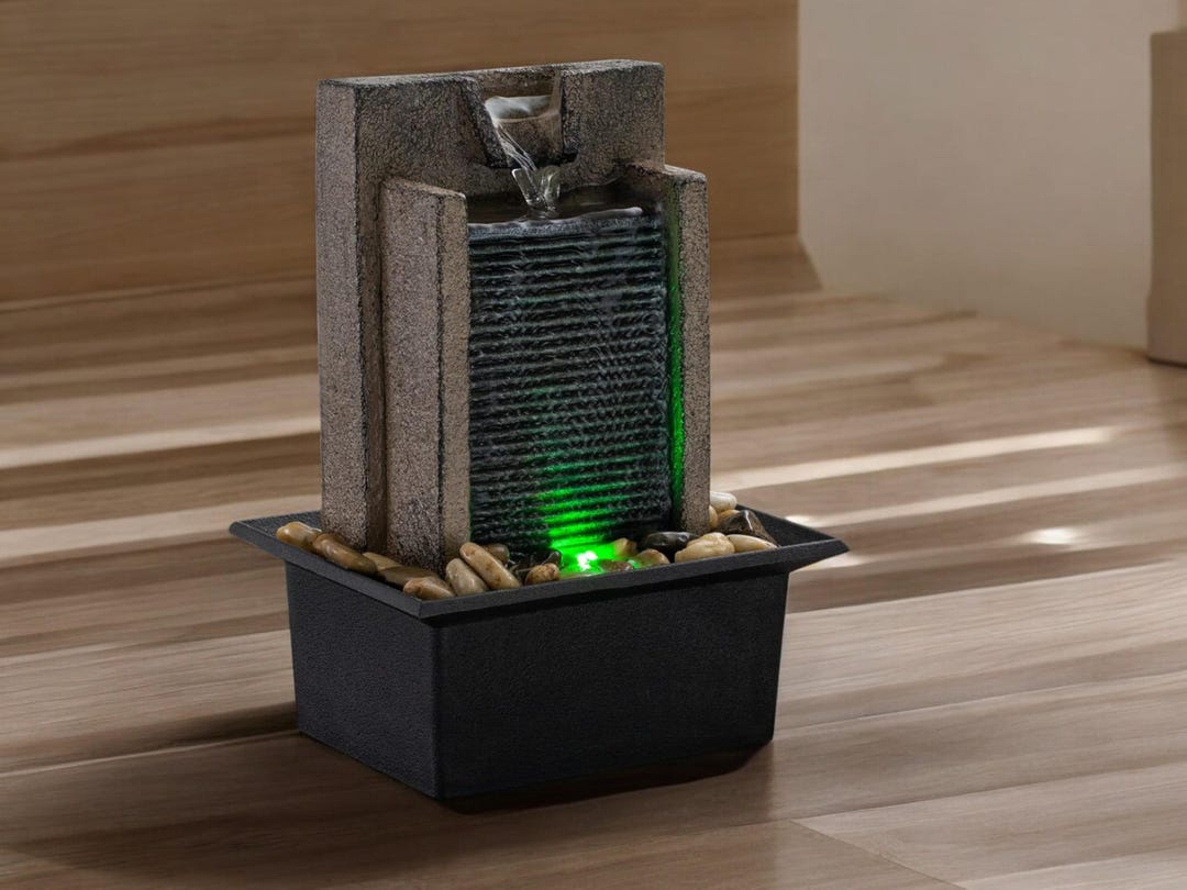 Tabletop Waterfall Fountain With LED Light – Indoor Relaxation Décor ...