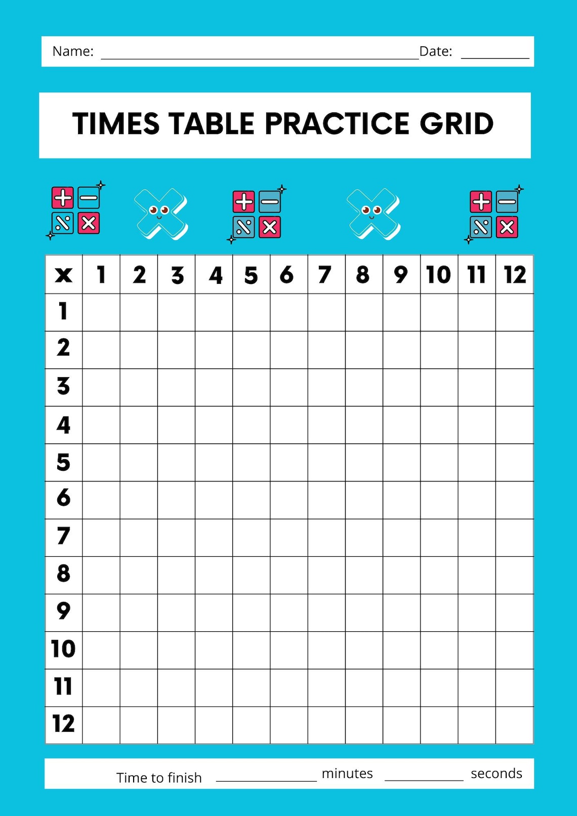 Times Tables Worksheets Pack | Multiplication Practice Sheets 1-12 ...