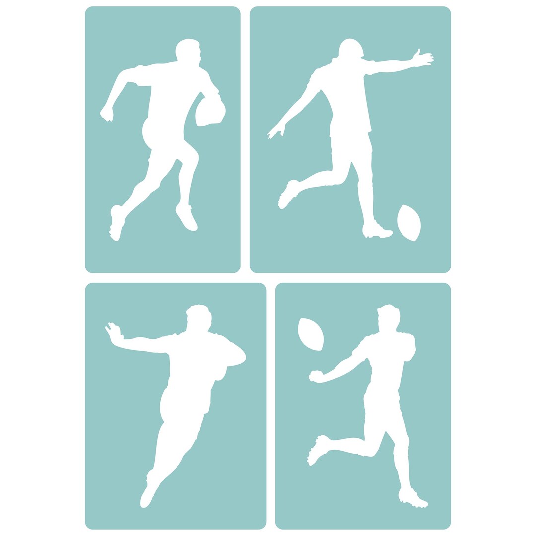 Rugby Silhouettes | Low-adhesive Stencil - Etsy UK
