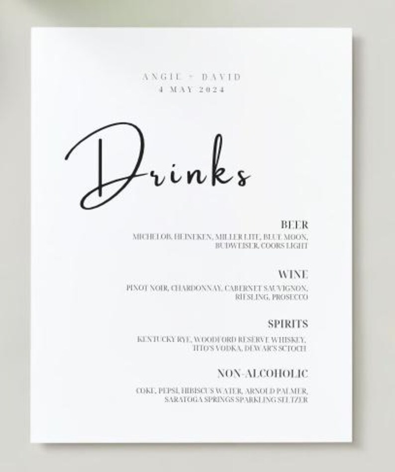 Editable Minimalist Cocktail Menu for Signature Drinks by ...