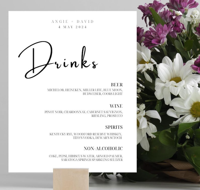 Editable Minimalist Cocktail Menu for Signature Drinks by ...