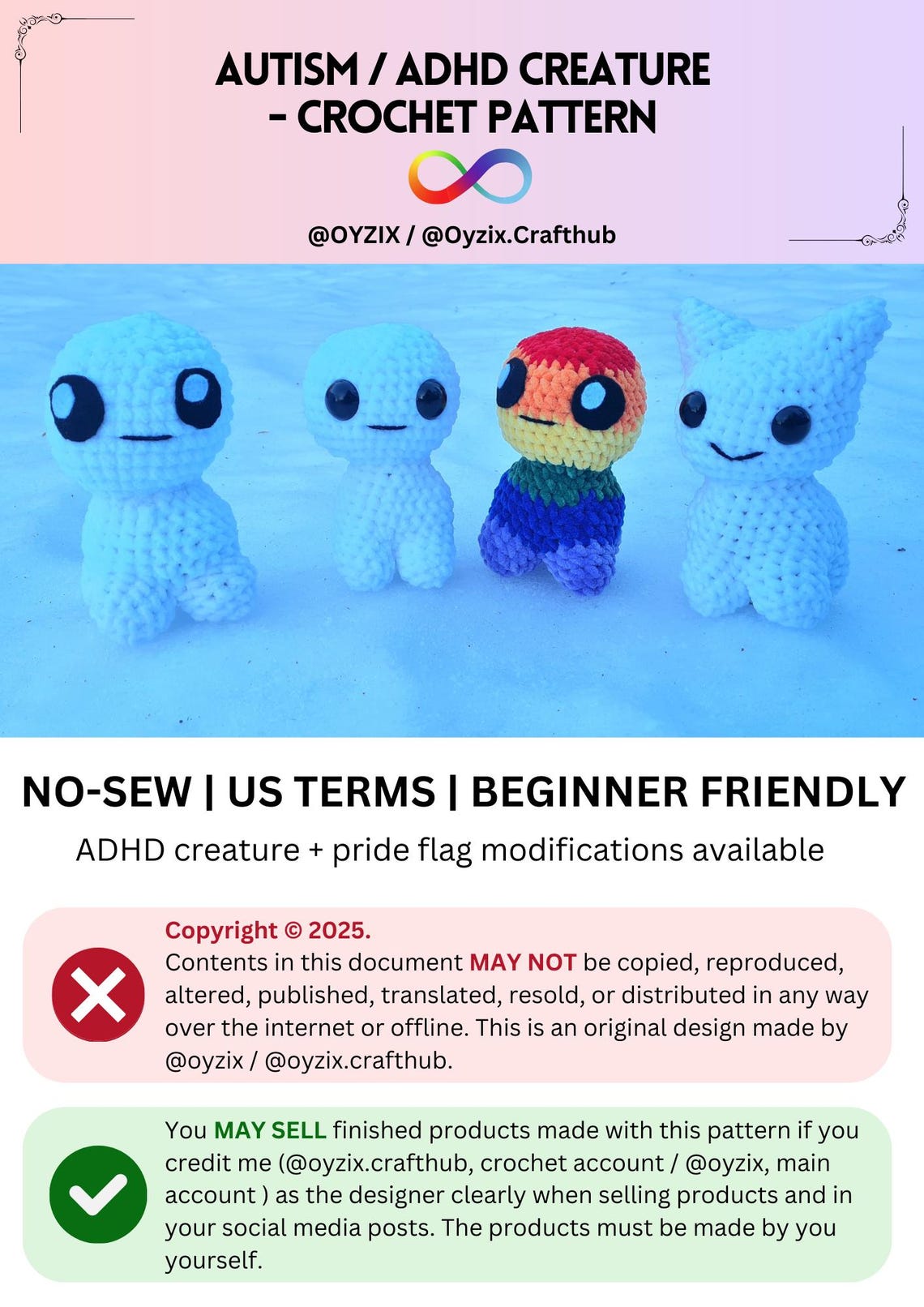 Autism / ADHD / TBH / Yippee Creature Crochet Pattern (PDF Pattern Only ...