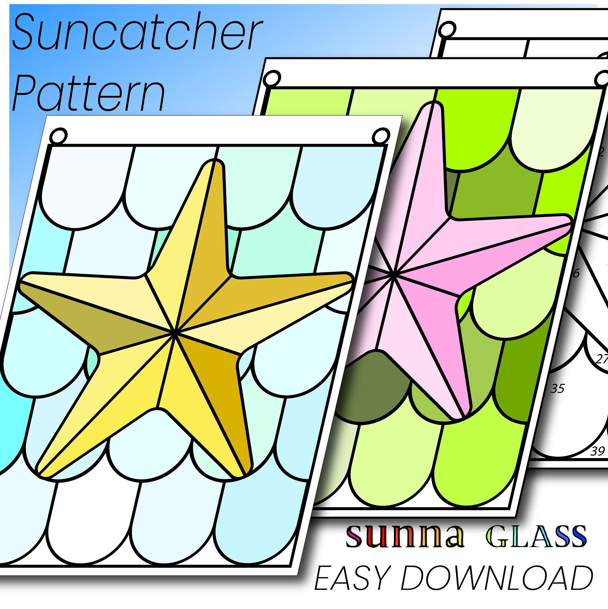 Starfish Suncatcher Pattern, Downloadable PDF Stained Seaside Pattern ...