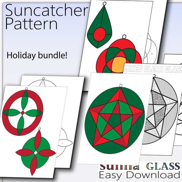 Folk Flower Suncatcher Pattern, Downloadable PDF Stained Glass Flower ...