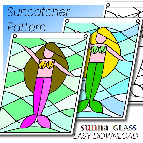 Folk Flower Suncatcher Pattern, Downloadable PDF Stained Glass Flower ...