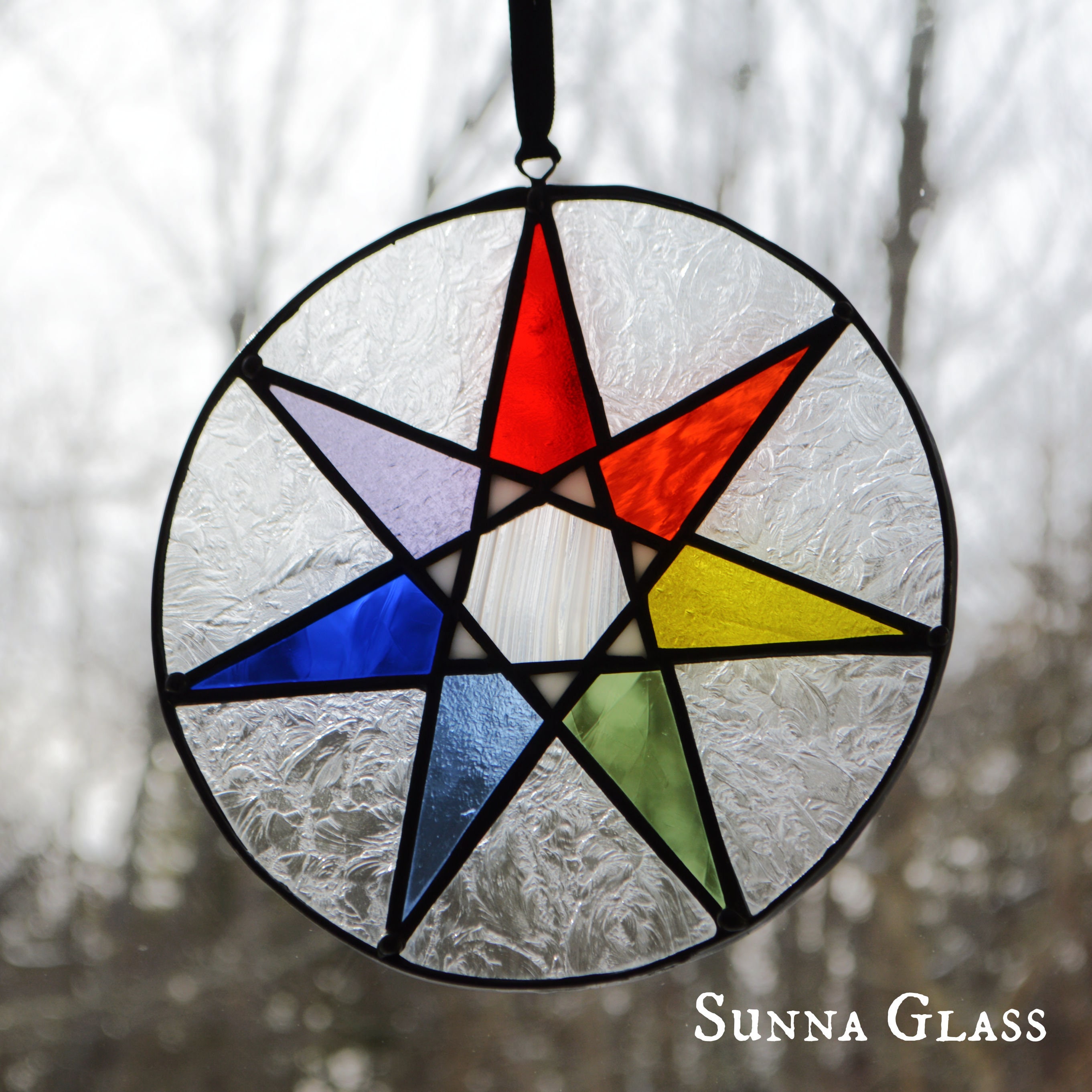 Seven Pointed Star Suncatcher Pattern, Downloadable PDF Stained Glass ...