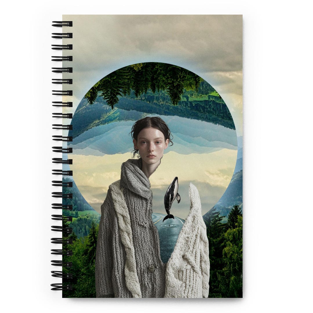 Spiral Notebook | Mystical Collage Art Notebook | Cosmic-inspired ...