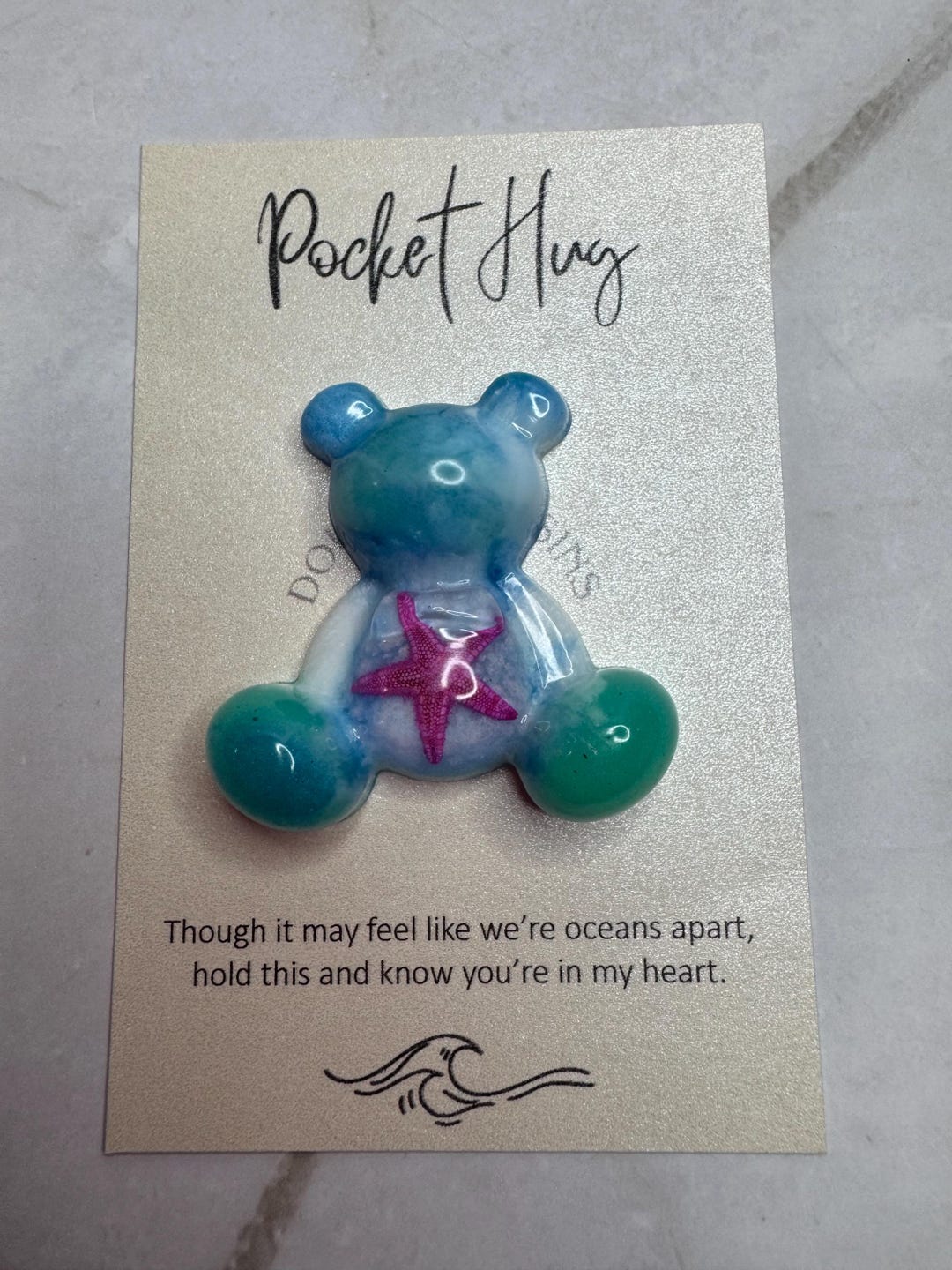 Handcrafted Pocket Hugs Feature a Heart or Bear With a Shell or Small ...