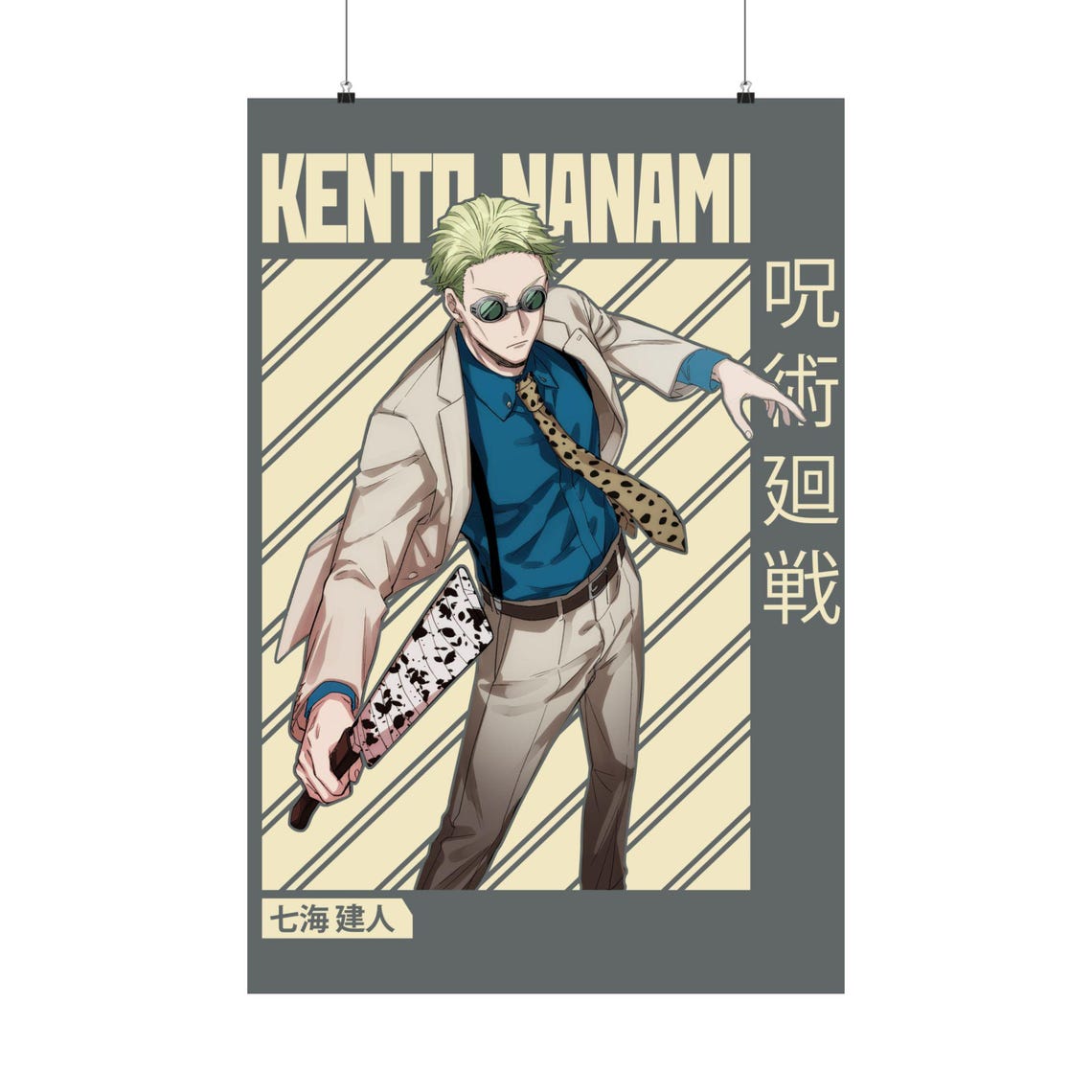 Kento Nanami Jujustu Kaisen Vertical Poster, Anime Wall Art Print, Home ...
