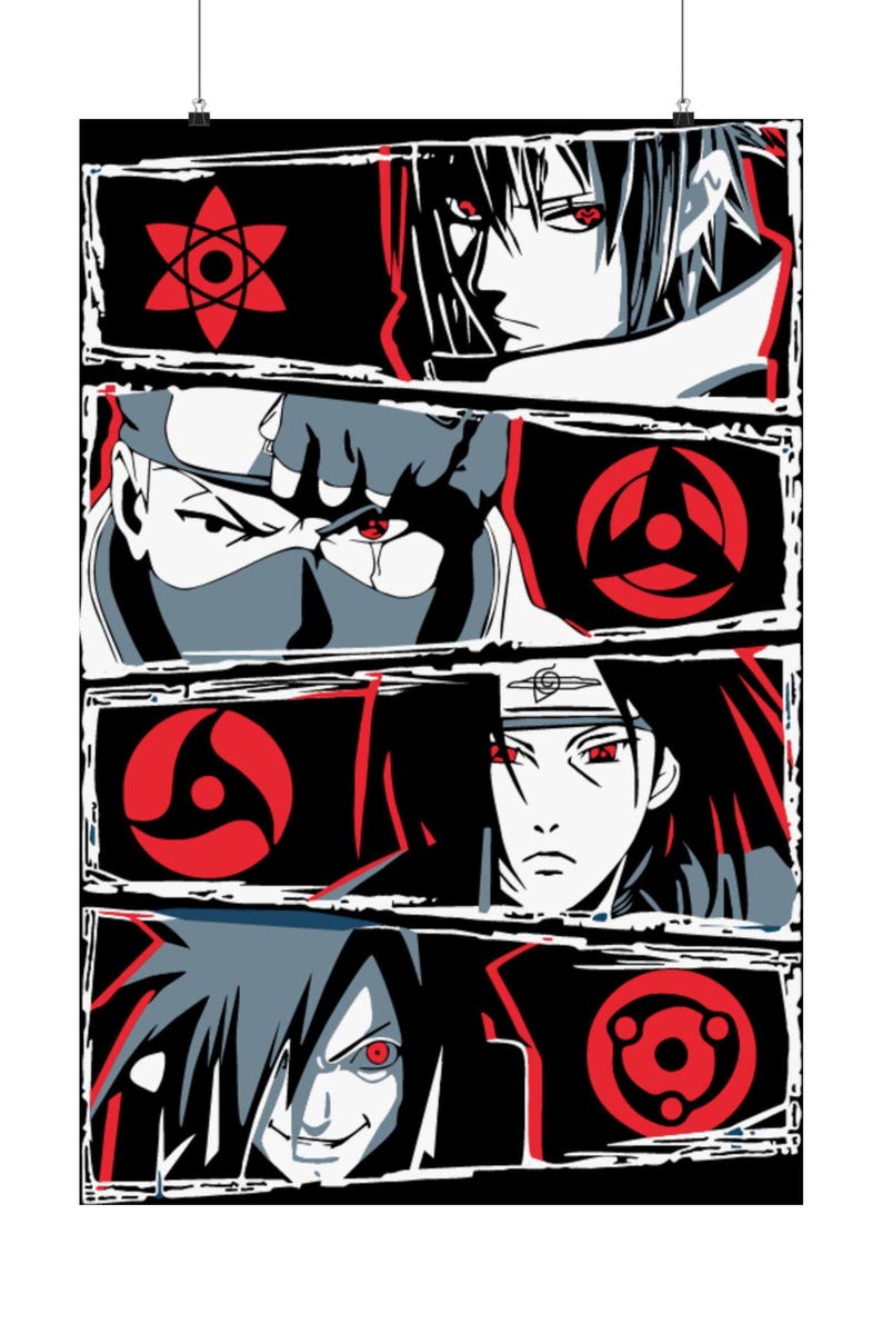 Anime Poster, Naruto Sharingan Wall Art, Japanese Anime Decor, Matte ...