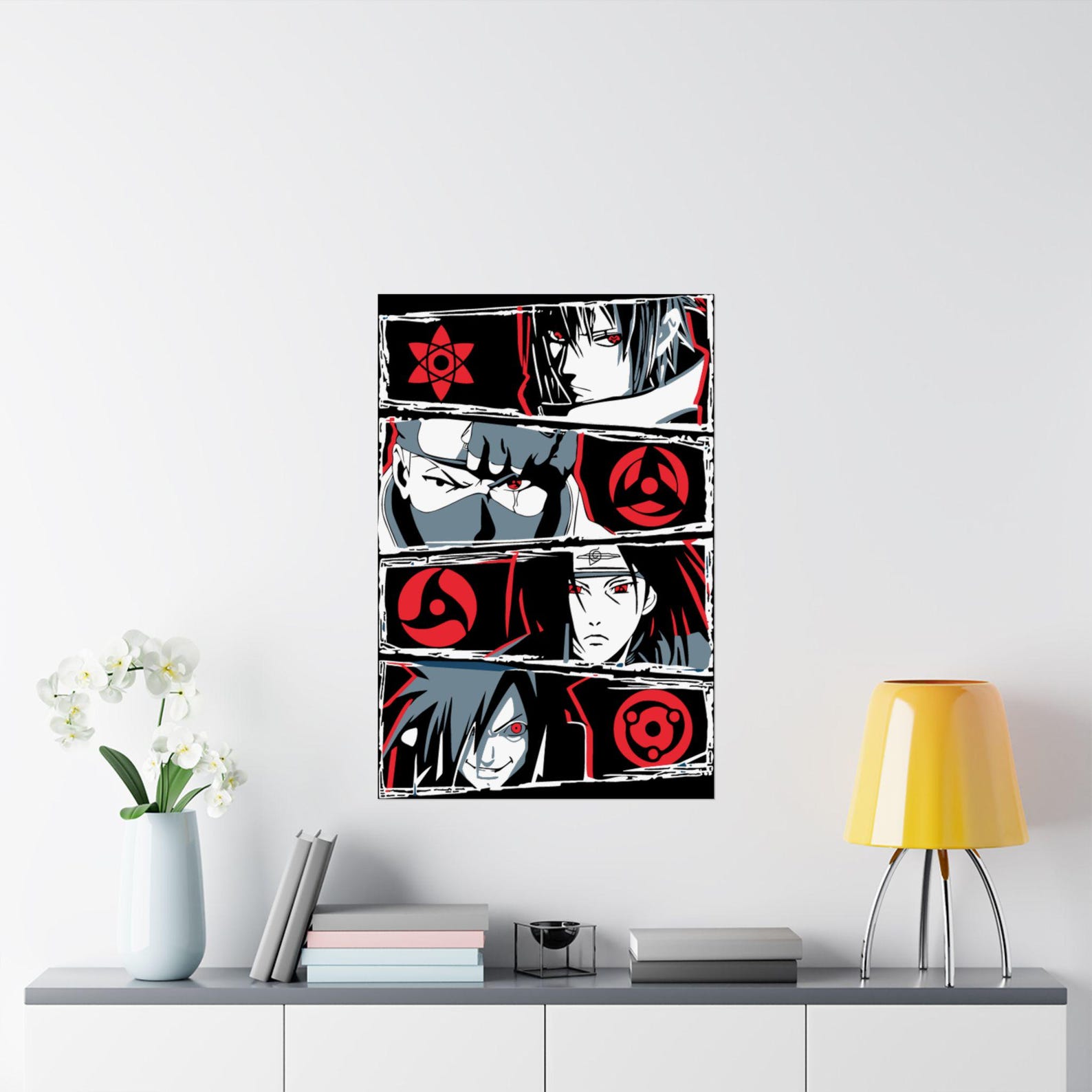 Anime Poster, Naruto Sharingan Wall Art, Japanese Anime Decor, Matte ...