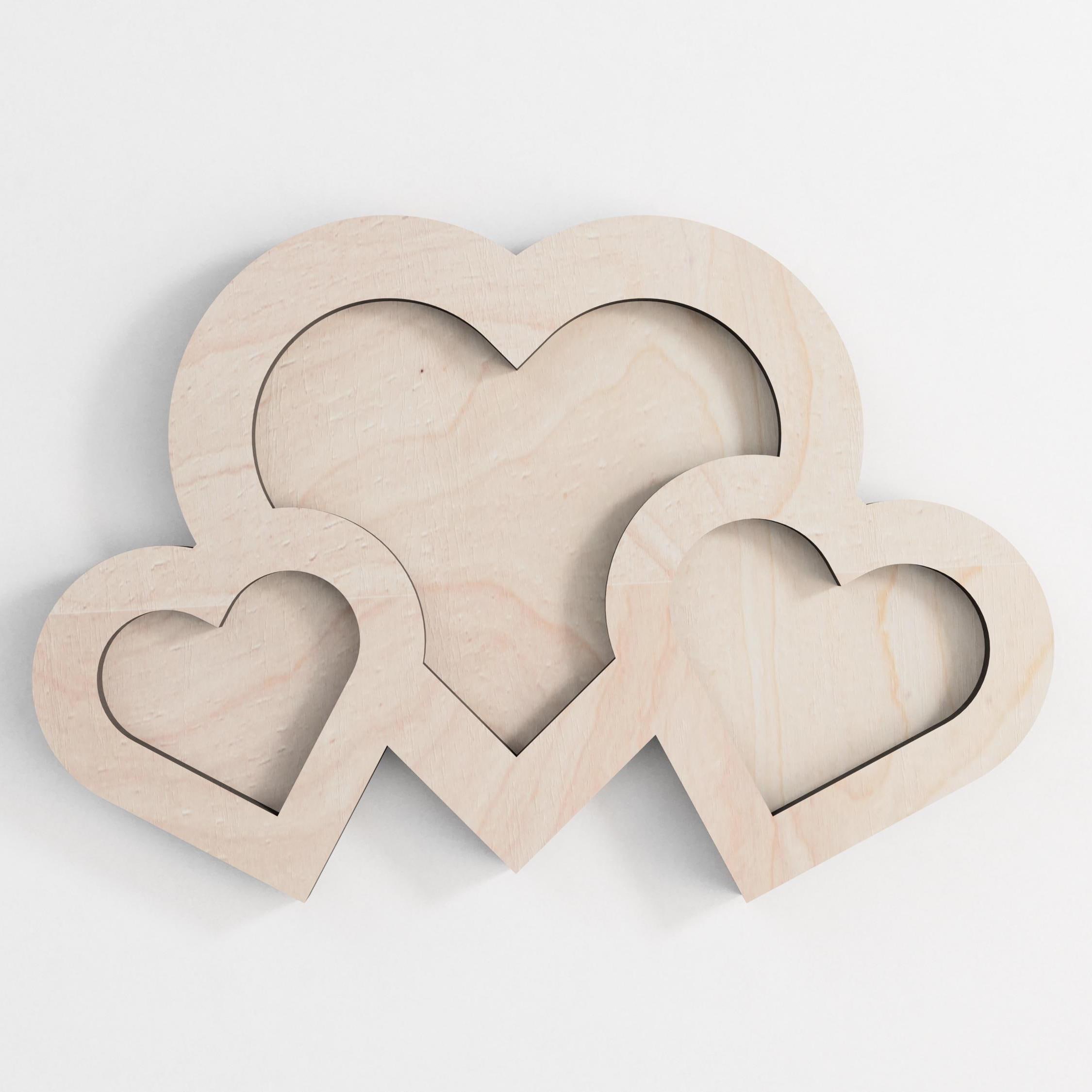 Laser Cut Heart Shape Picture Fridge Magnet Frame for Family Photo ...