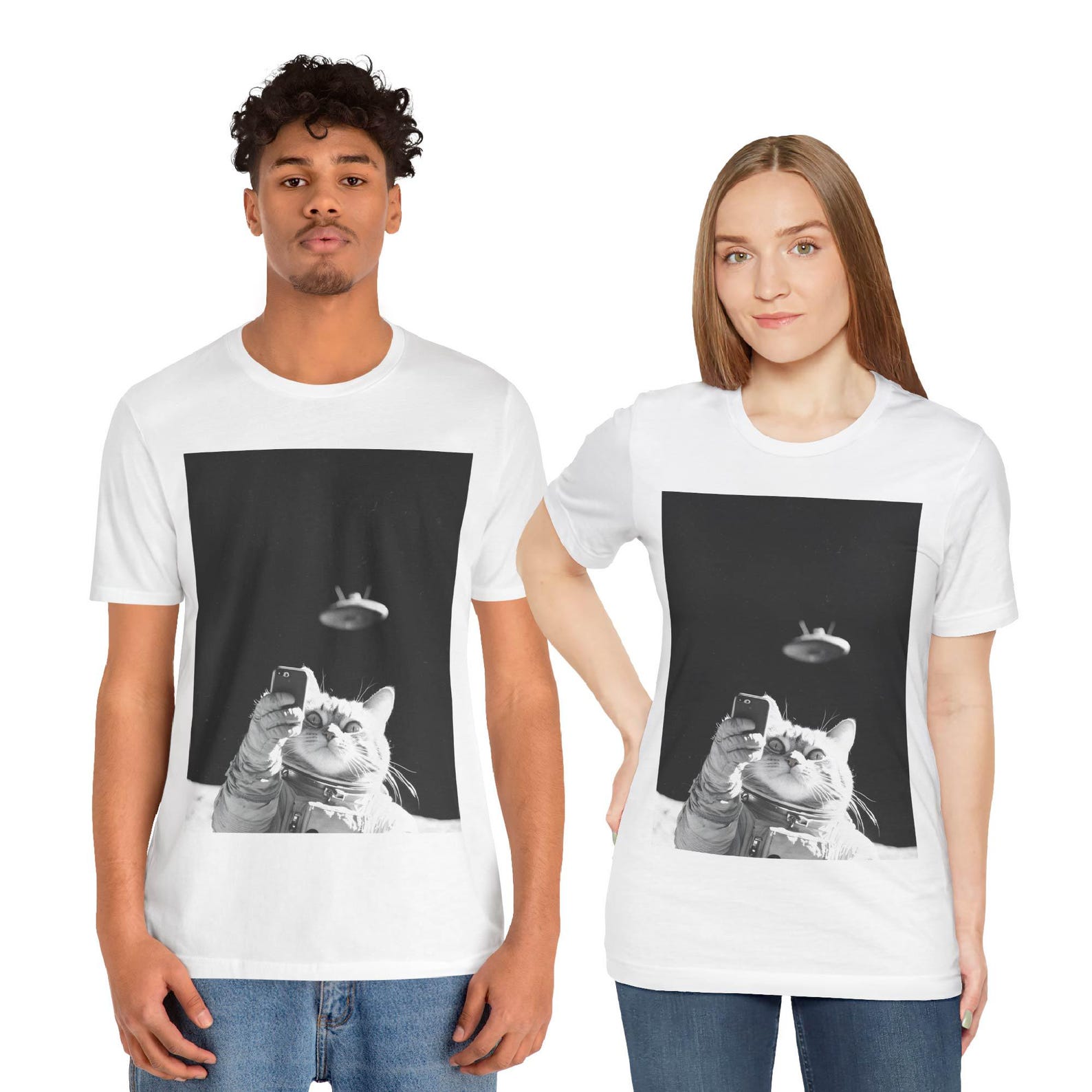 Cat UFO Selfie, Moon Landing, Astrocats, Ufo Cat, Space Cat Shirt, Ufo ...