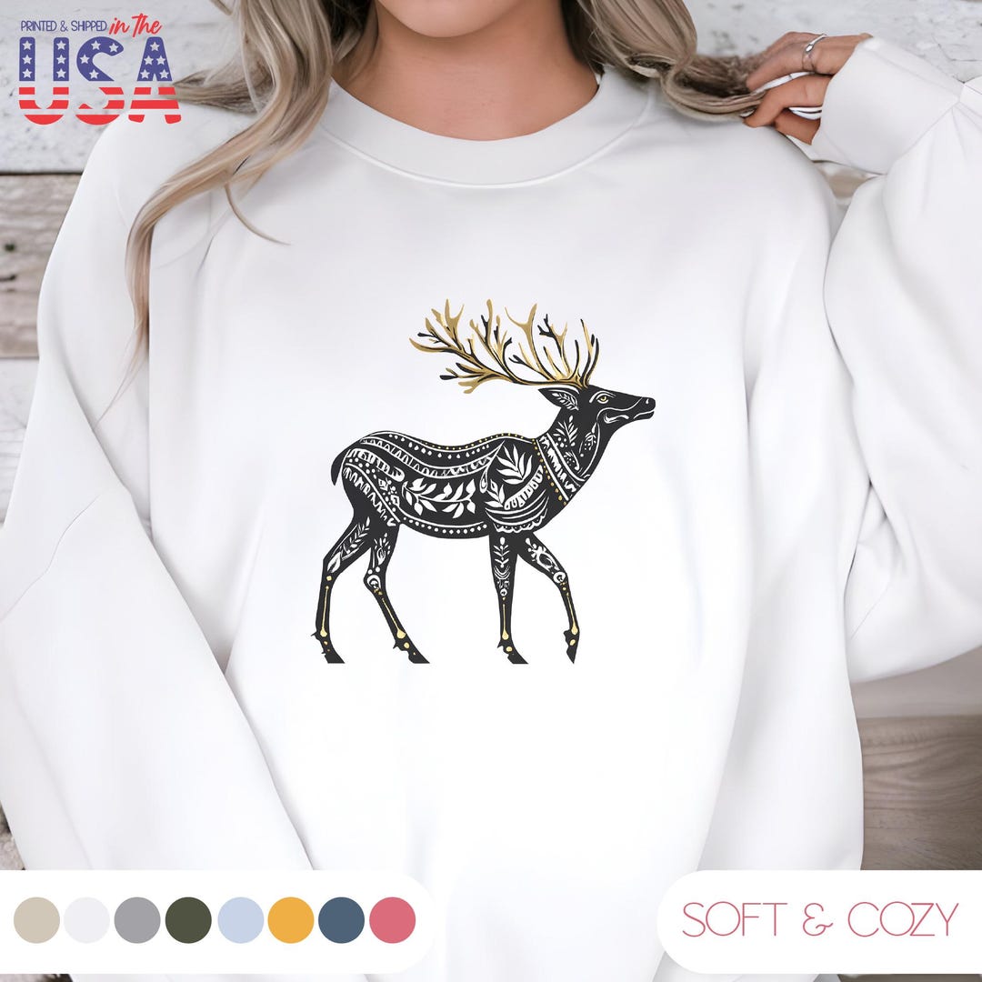 Bull Elk Sweater Sweatshirt Jumper Shirt, Wildlife Nature, RV Gift ...