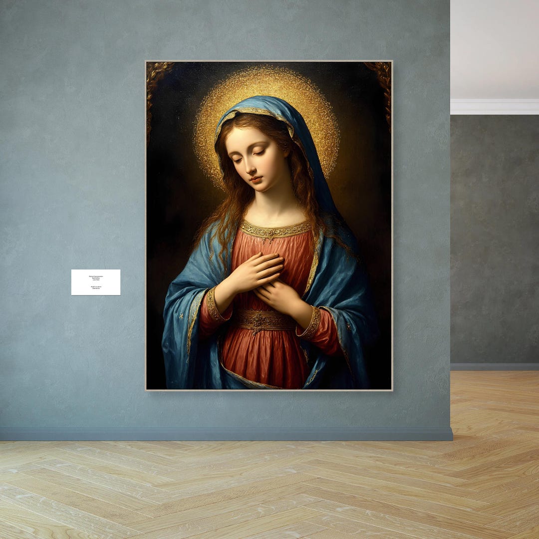 The Virgin Mary Religion Oil Painting Masterpiece Print Art Glamorous ...