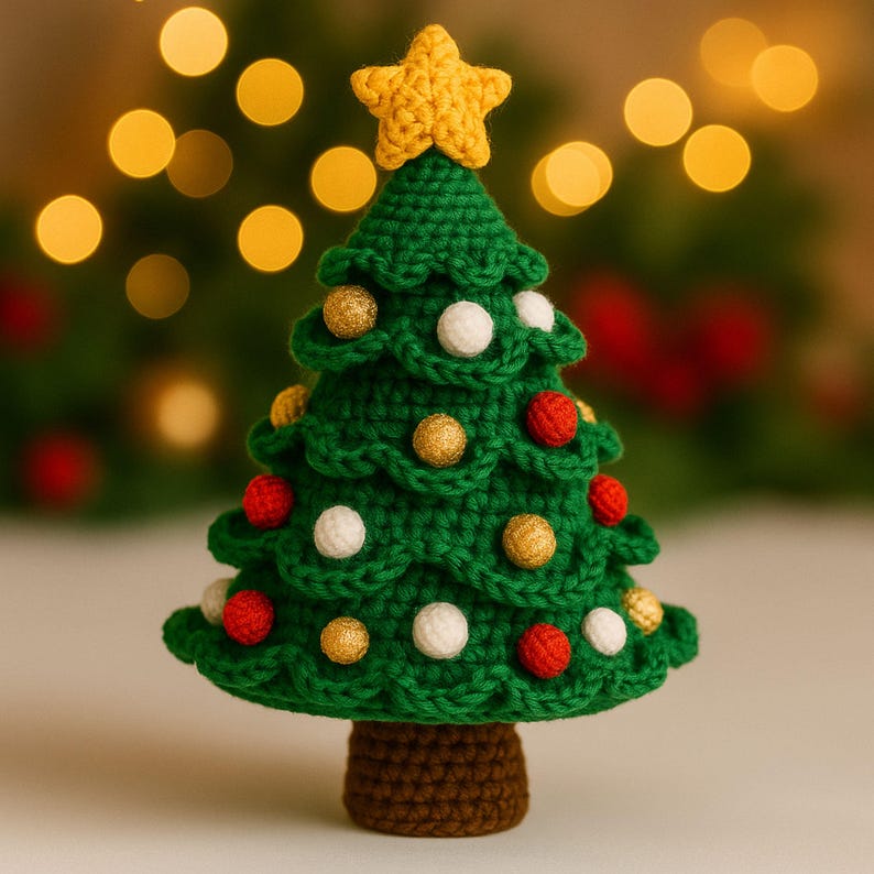 Crochet Christmas Tree Amigurumi Handmade Holiday Decoration Plush ...