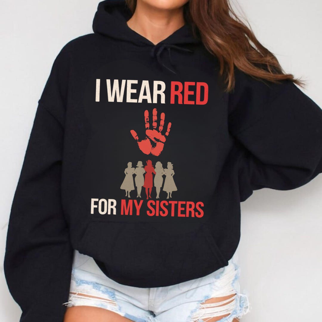 Support and Awareness Handprint PNG - I Wear Red for My Sisters Design ...