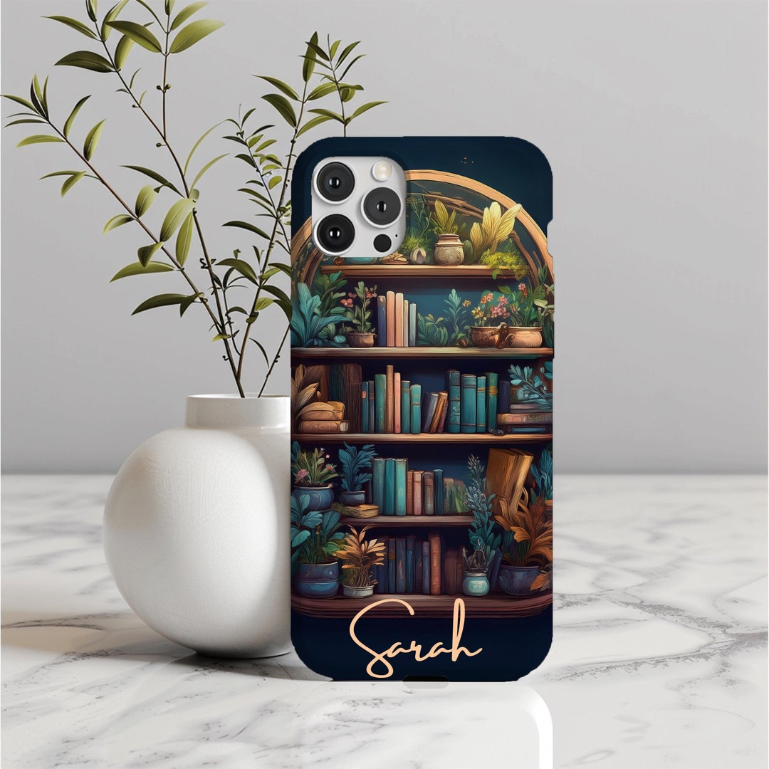 Personalized Bookish Cottagecore Cell Phone Case for Book & Plant ...