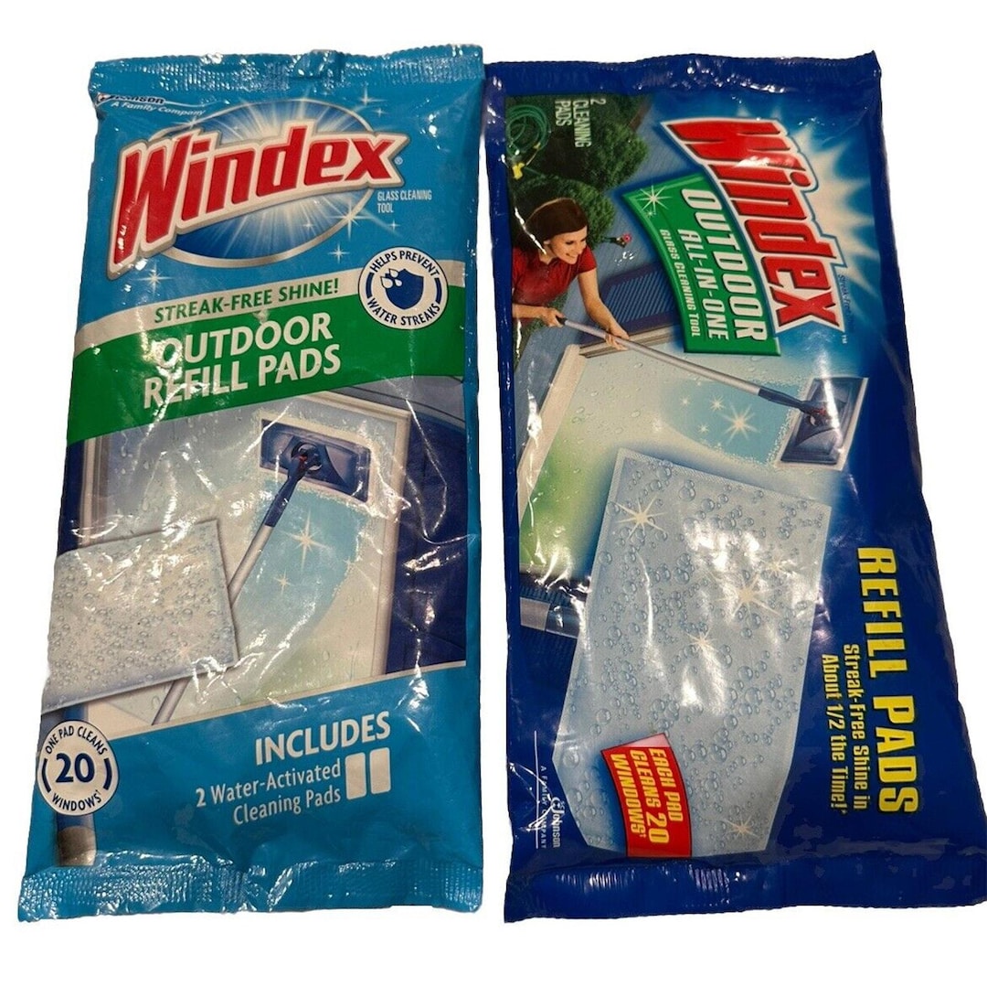 2 PACKS Windex Outdoor All in One Glass Cleaning Tool Refill Pads ...