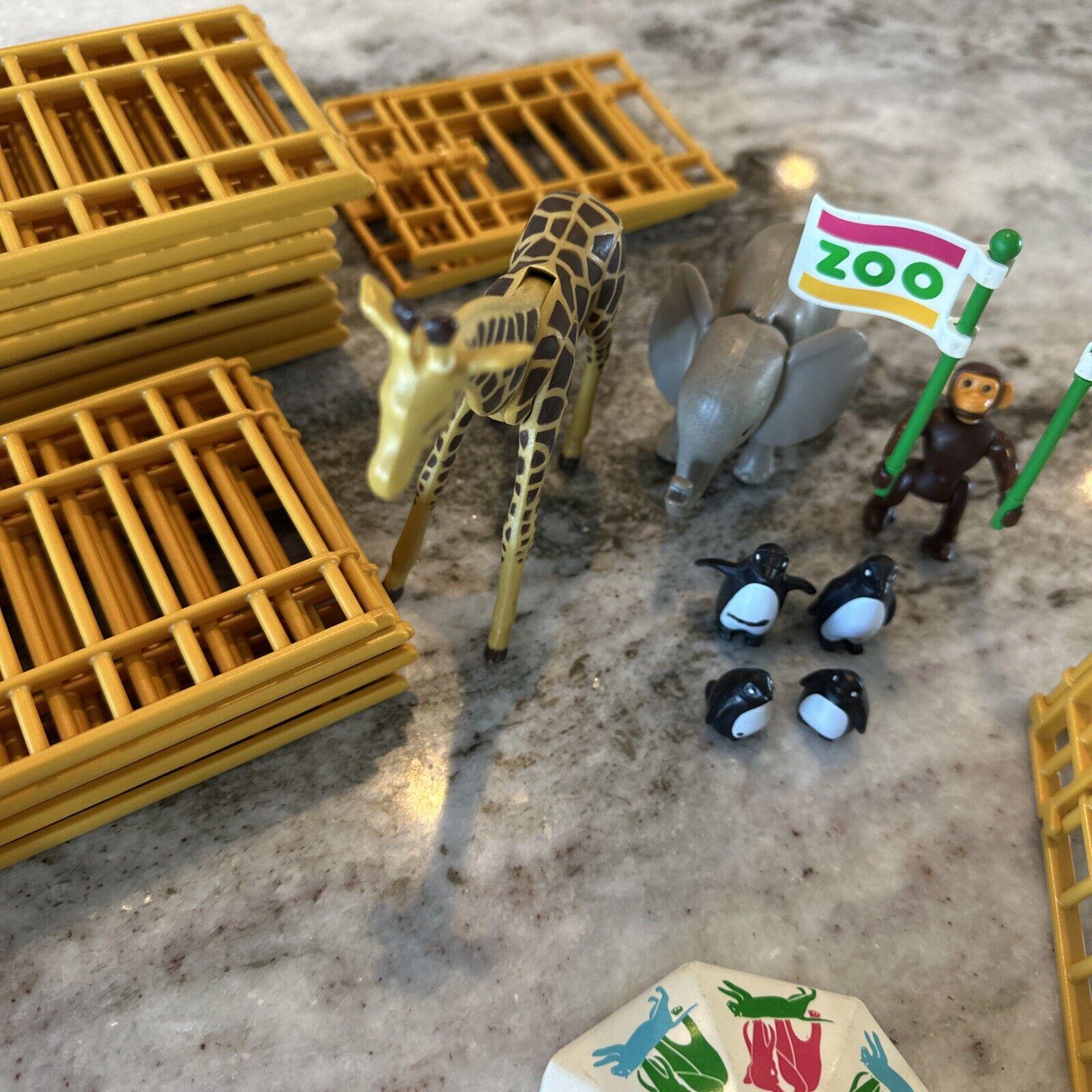 Huge Lot Playmobil Zoo Animals Lions Monkey Zebra Elephant Cage ...