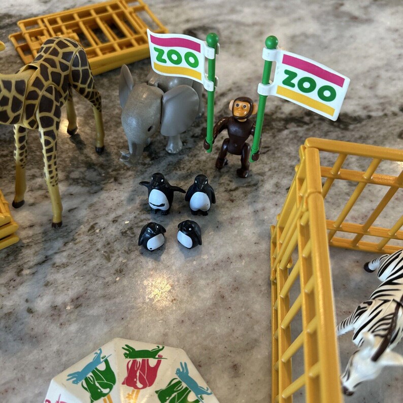 Huge Lot Playmobil Zoo Animals Lions Monkey Zebra Elephant Cage ...