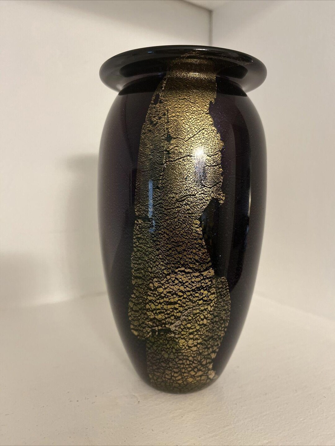 Robert Eickholt Signed Art Glass Vase Iridescent 6 1/2 Inches Tall 1992 ...