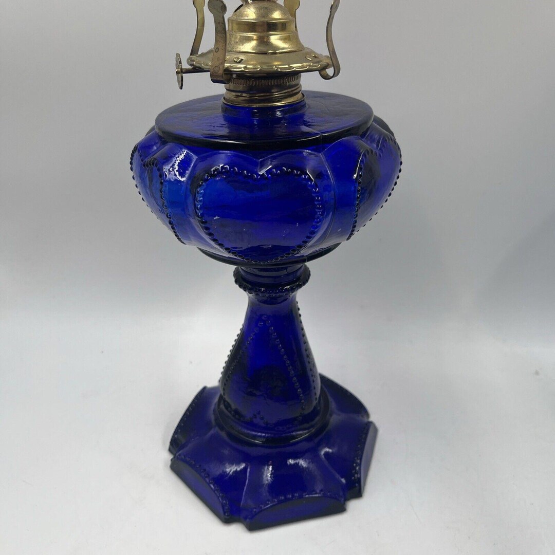 Vintage Findlay Cobalt Blue Queen of Hearts Oil Lamp Sweetheart Rare - Etsy