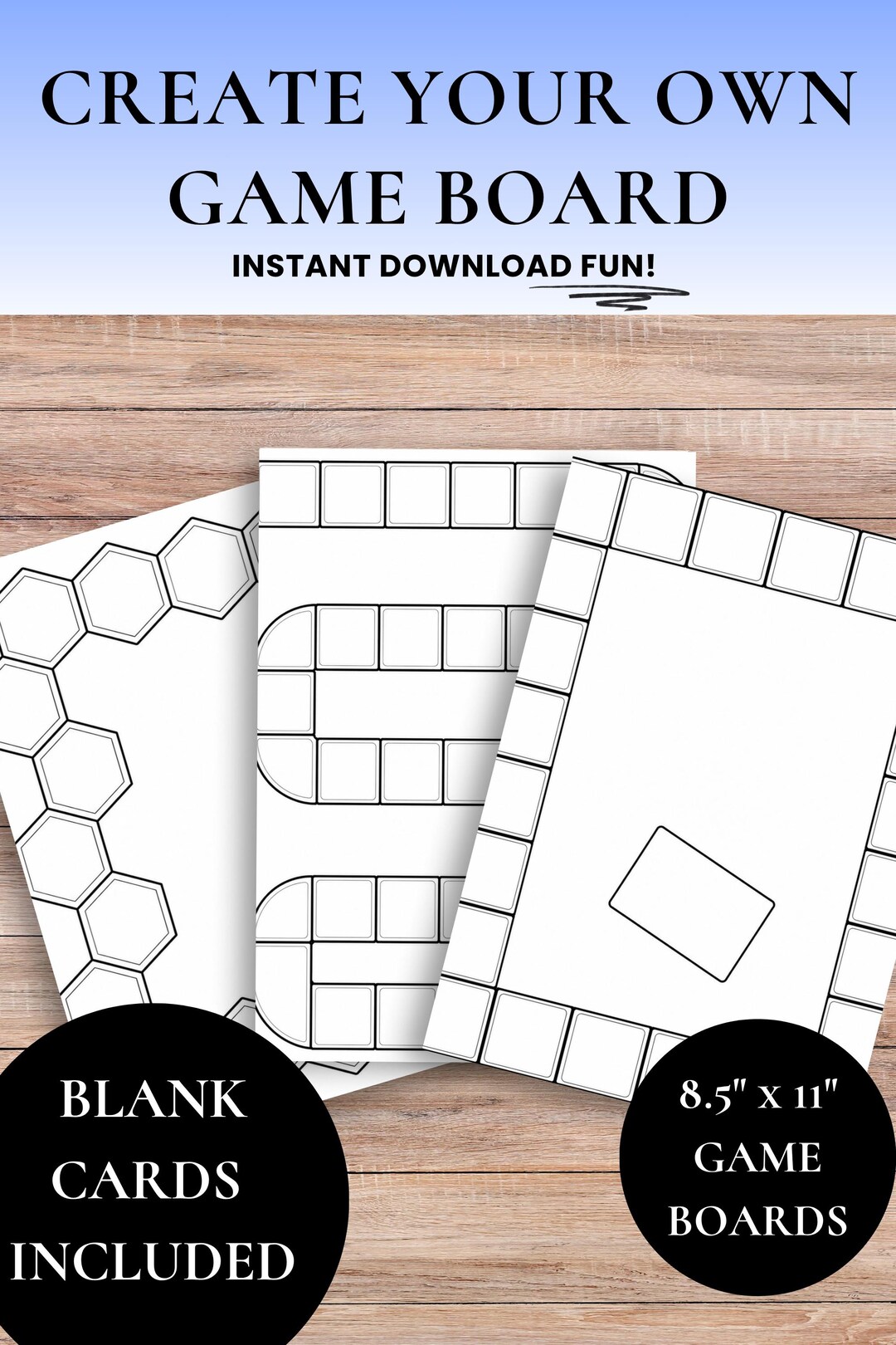Printable Board Game | Blank Board Game Template Bundle | DIY Printable ...