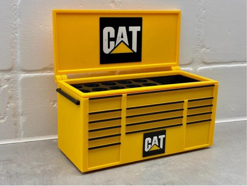 Toolbox Business Card and Pen Holder – Mini Tool Chest Desk Organizer ...