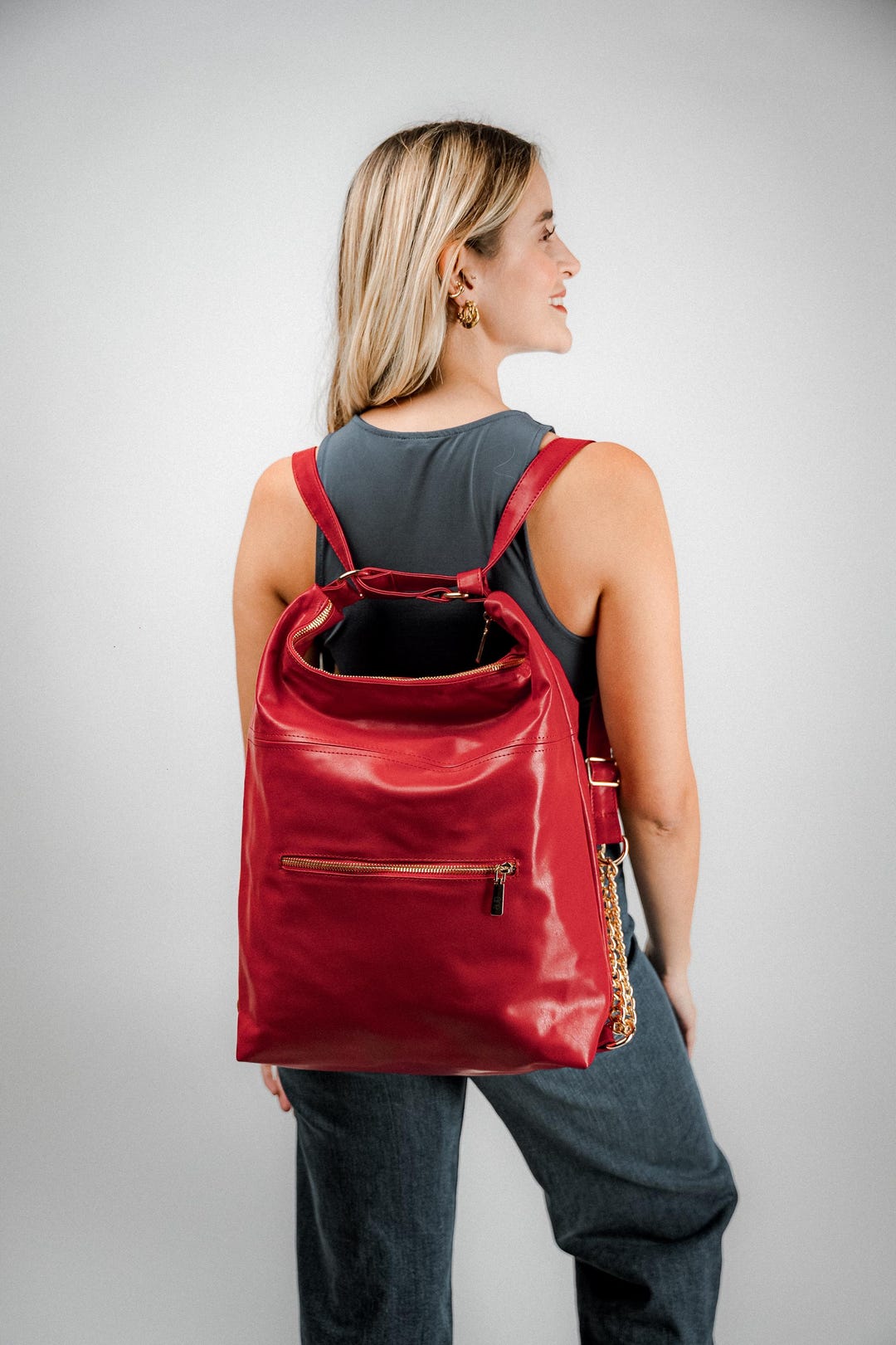 Convertible Leather Laptop Backpack Tote: Sofia 15-inch Bag - Etsy