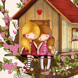 Sisters Tree House Wall Art,sisters Bedroom Wall Art,picture for ...